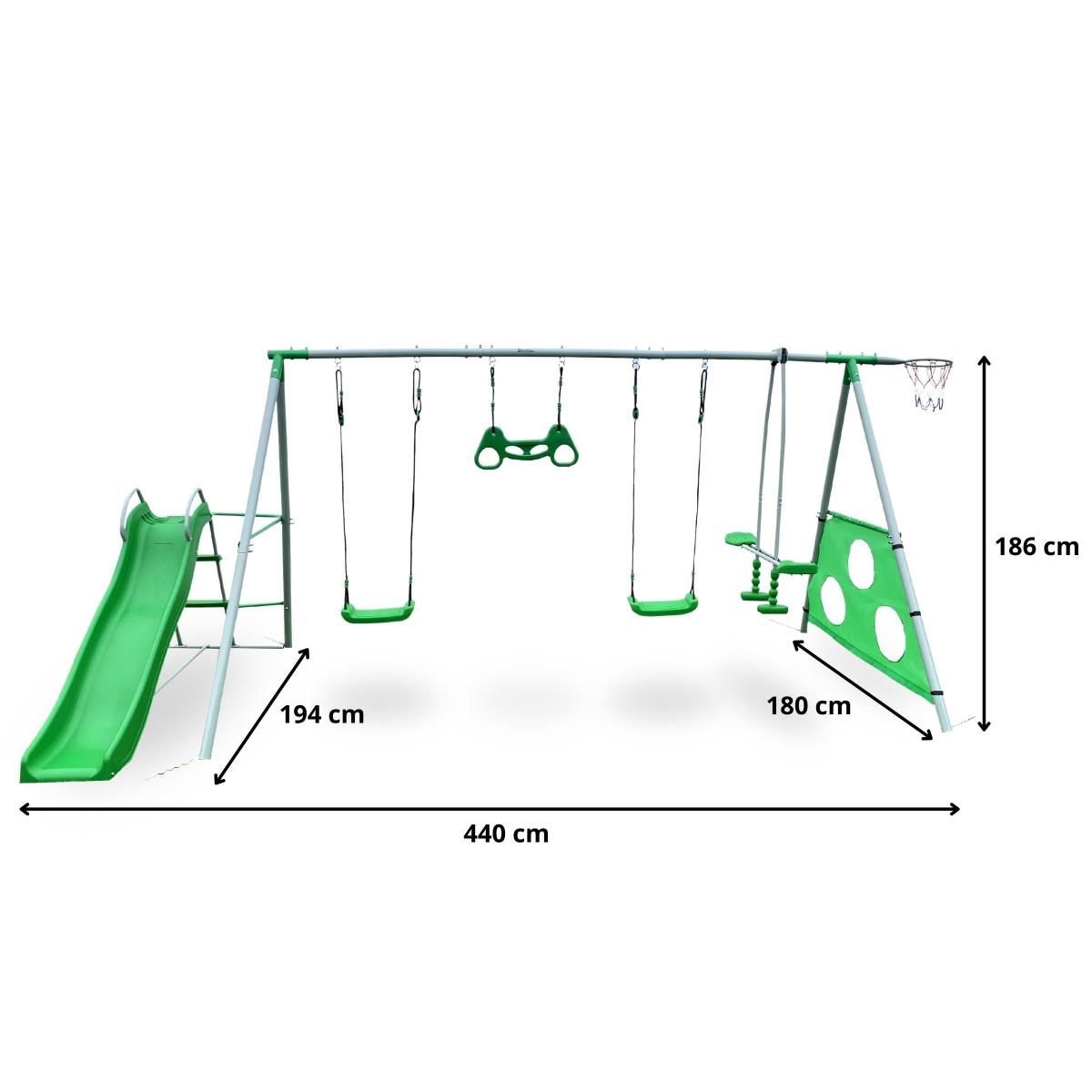 Loc de joaca de gradina XXXL pentru copii cu leagan, tobogan, trapez de ...